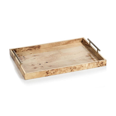 Holland Burl Wood Design Rectangular Tray | Decorative Trays