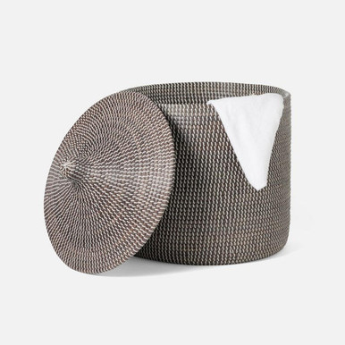 Roslyn Gray & White Seagrass Hampers | Baskets and Storage
