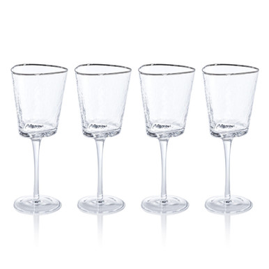 Platinum Rim Wine Glasses Set of 4 | Belle and June