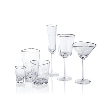 Aperitivo Triangular Martini Glasses with Platinum Rim | Drinkware