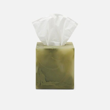 Novo Pale Jade Swirled Tissue Box | Bath Accessories