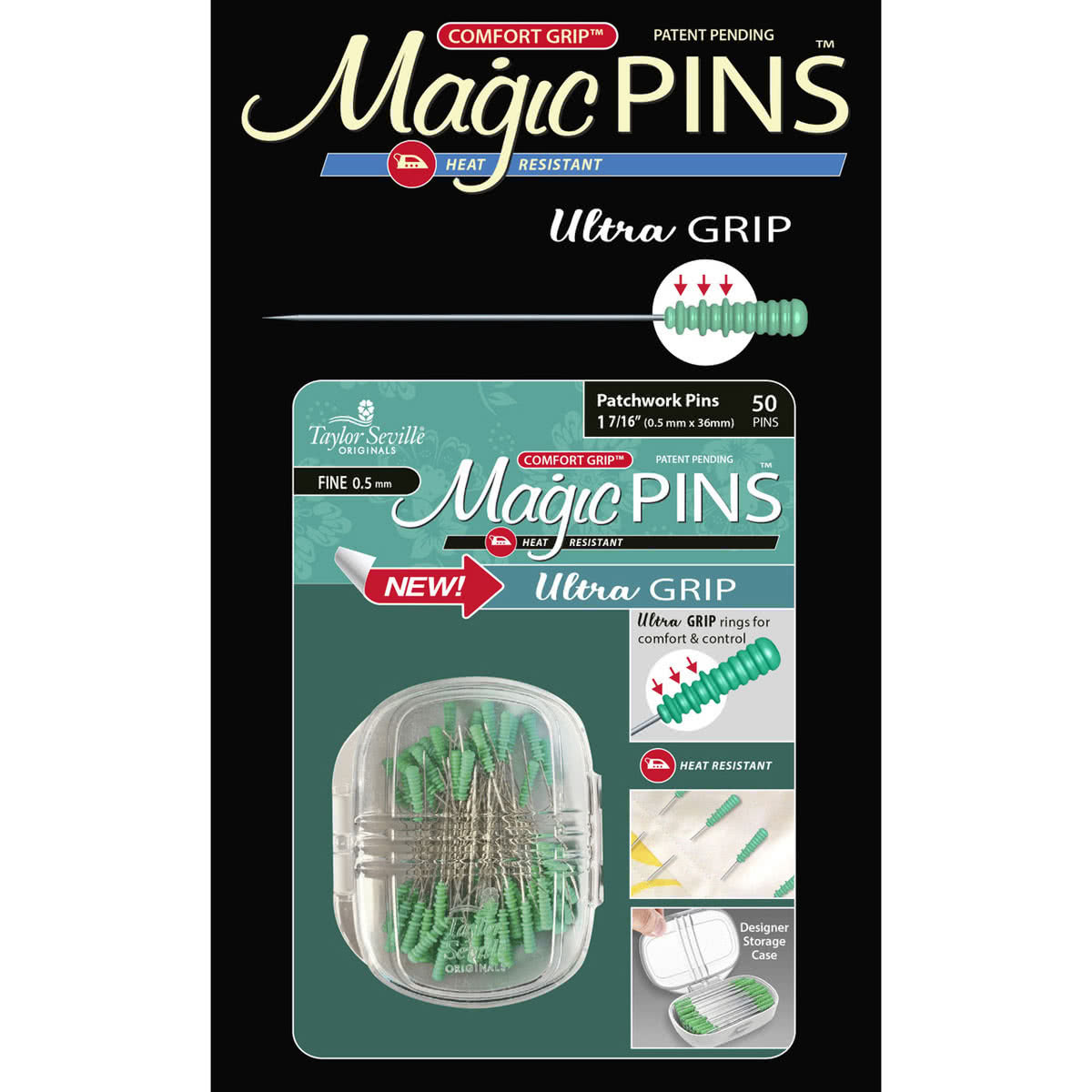 Magic Pins Ultra Grip 50 Count by Taylor Seville | Pins