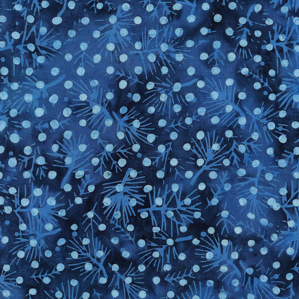 Island Batik Quilting Fabric Snowed In Deer Snowflake Blue Ocean ...