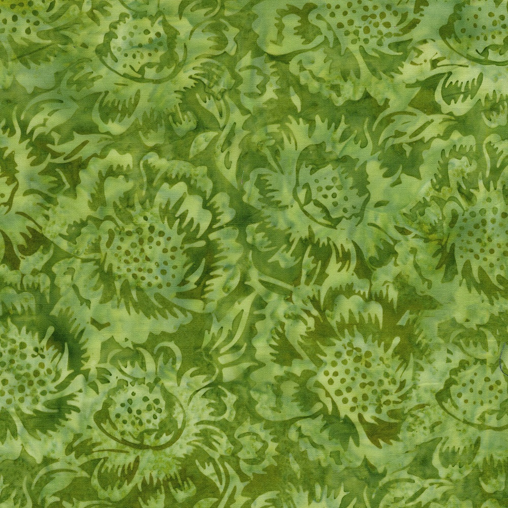 Lumin Fabrics Isand Batik Springtime Bouquet Batiks Large Floral Green ...