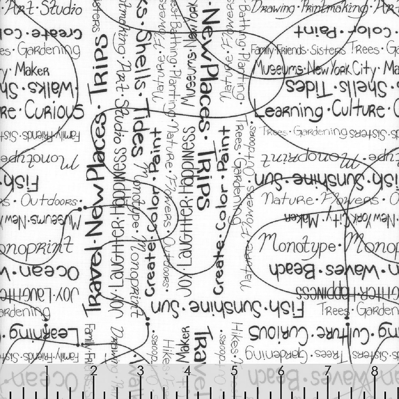 Free Spirit Fabrics Collaboration Writing on the Wall Going Places ...