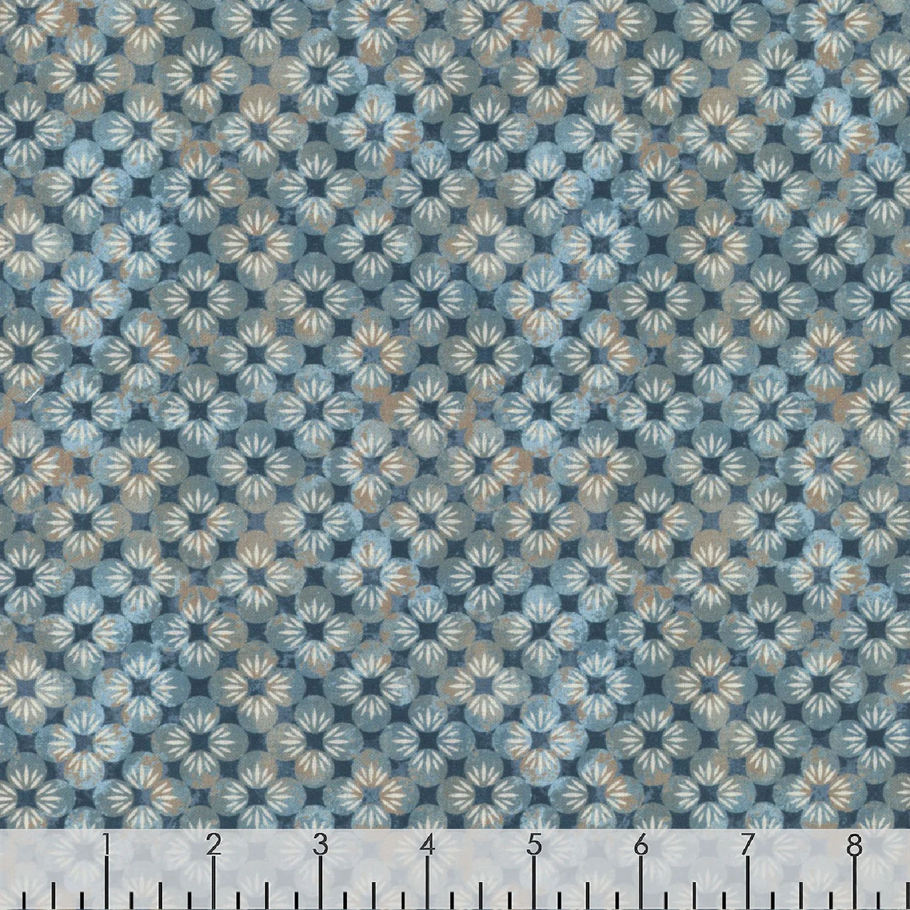Henry Glass Fabrics Garden Symphony Jan Mott Teal Blue Petal Dot Tiles ...