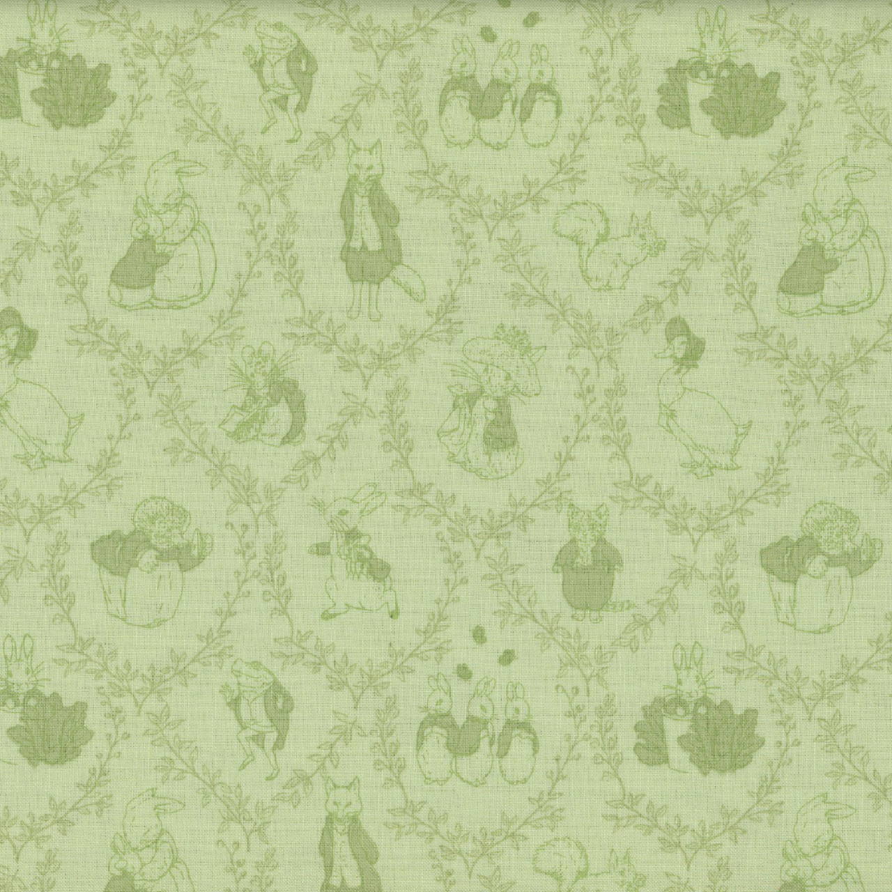 Riley Blake Fabrics Peter Rabbit and Friends Fern Green Bunny Trellis ...