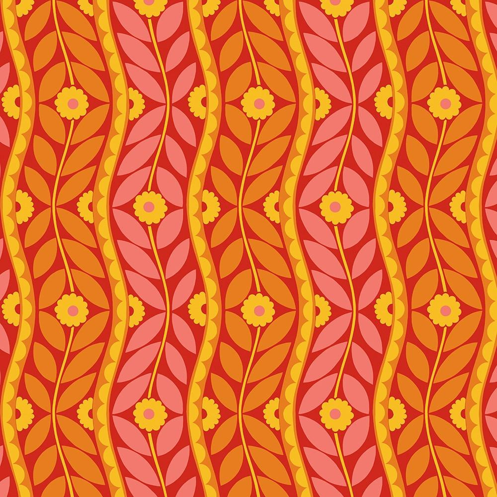 FreeSpirit Fabrics Vegetable Patch by Jane Sassaman Brocade Red | Quilt ...