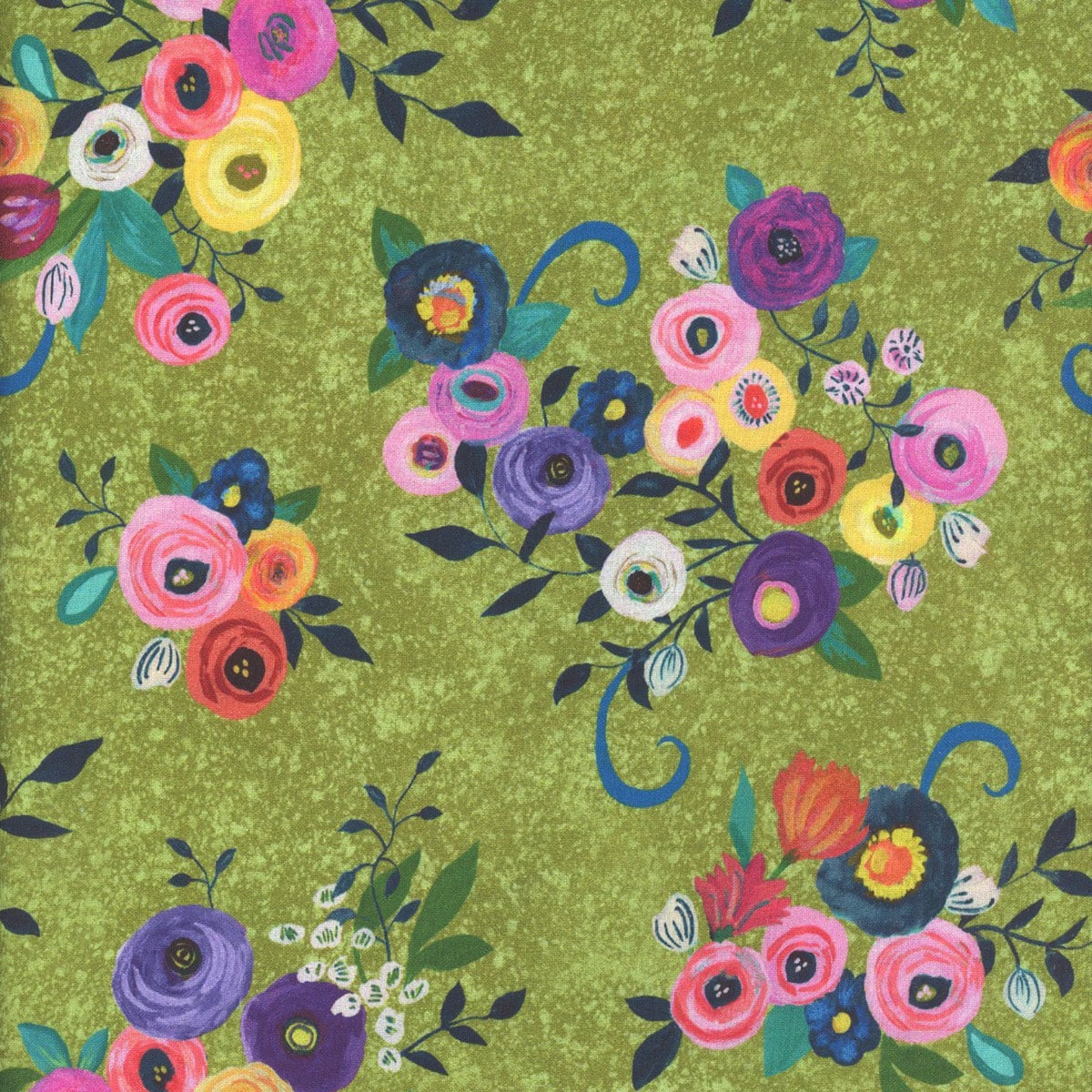 Quilting Treasures Fabrics Blooming Bouquet Suzanne Allard Green Pink ...