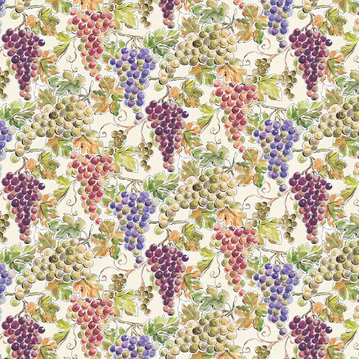 Clothworks Fabrics Wine Tasting Red Green Gold Spanish Tiles - Hancock ...