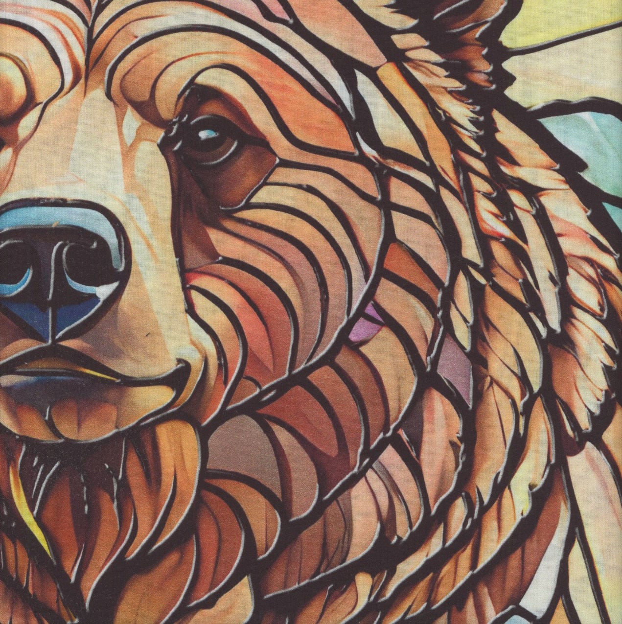 Quilting Treasures Fabrics Sunlit Bears Mother Bear Cubs Sunrise ...