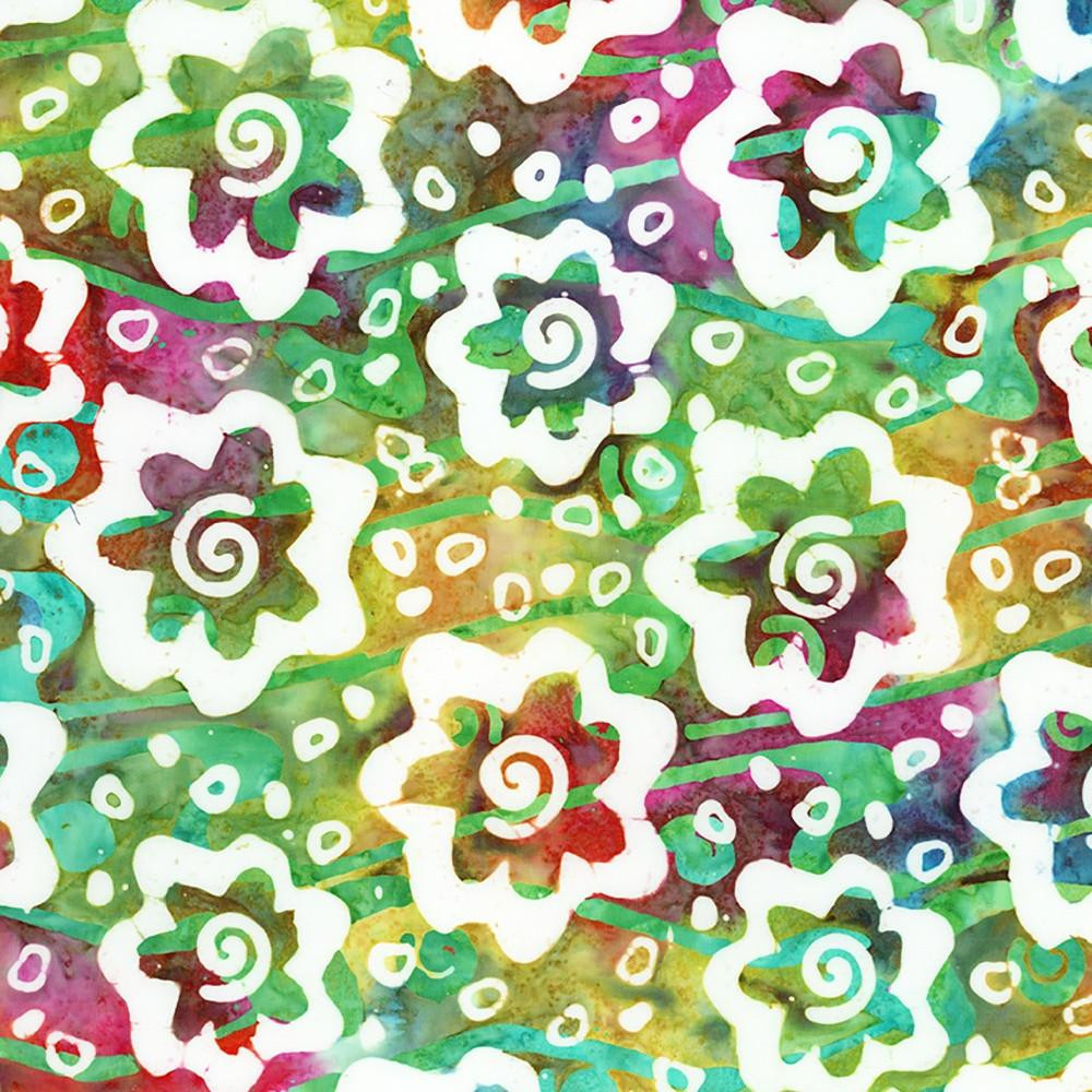 Riley Blake Fabrics Bold in Bloom Batiks Fran Morgan Cream Yellow Green ...