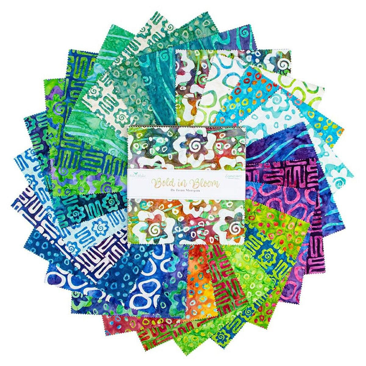 Riley Blake Fabrics Bold in Bloom Batiks Fran Morgan Layer Cake Ten ...