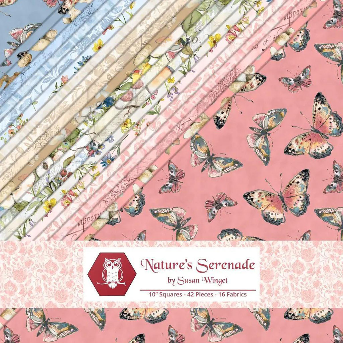 Lumin Fabrics White Owl Nature's Serenade Susan Winget Layer Cake Ten ...