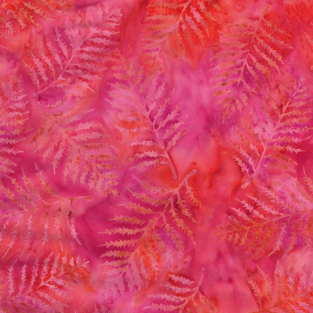Lumin Fabrics Island Batik Hello Sunshine Fern Multi Pink Orange Sunset ...