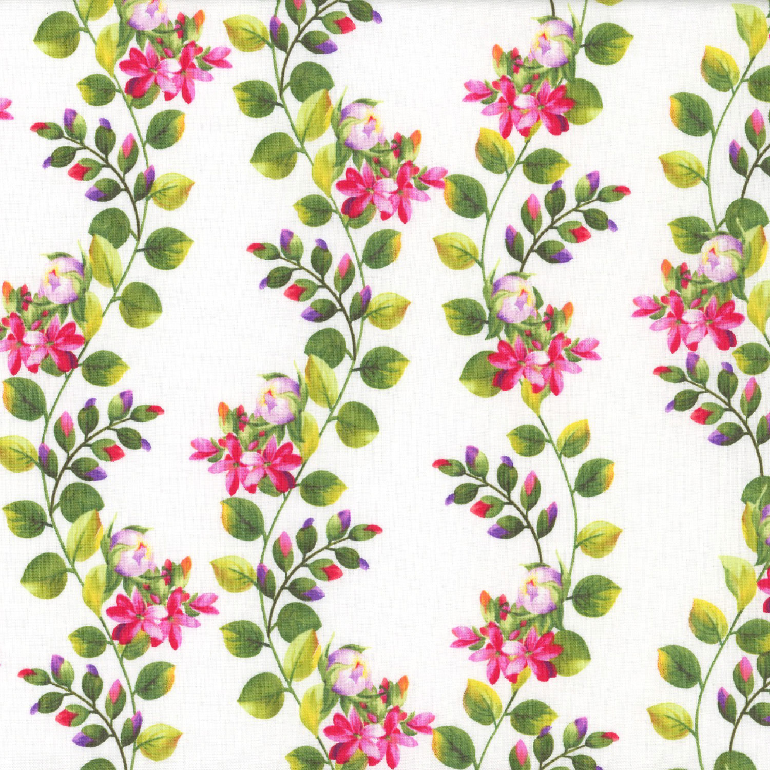 Studio E Fabrics Splendid Path Large Floral White | Quilt Fabric