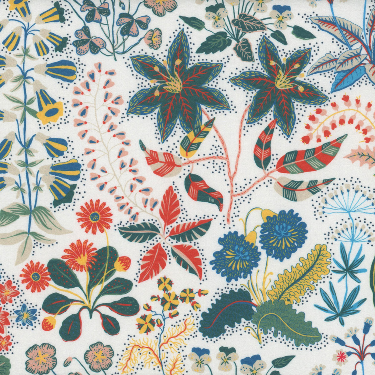 In The Beginning Fabrics Whimsy Exotic Wild Flowers Cream | Quilt Fabric
