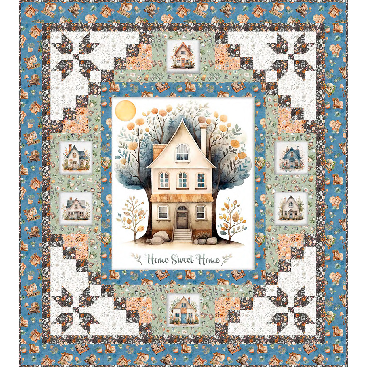 Quilting Treasures Fabrics Home Sweet Home Dan Morris Coral Floral ...