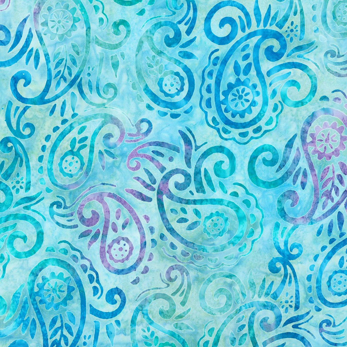 Robert Kaufman Paisley Bouquet Artisan Batiks Periwinkle Purple Floral ...