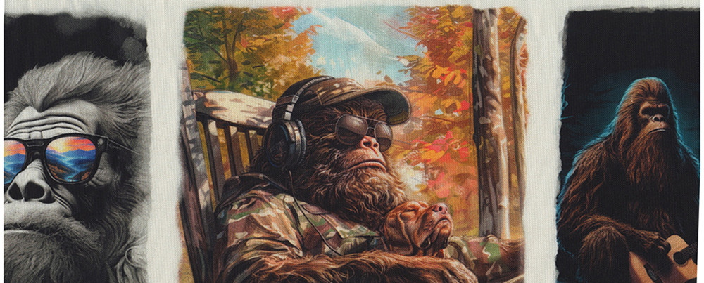 Legendary Loner Fabric by 3 Wishes Fabrics | Bigfoot Fabric | Hancock's ...