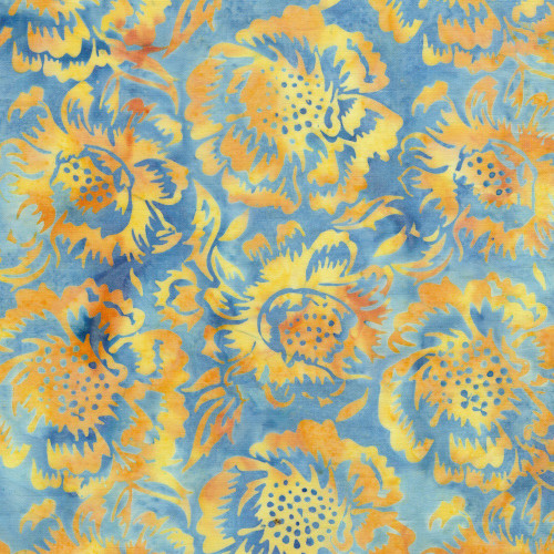 Lumin Fabrics Isand Batik Countryside Charm Batiks Large Floral Blue ...
