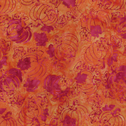 Lumin Fabrics Isand Batik Sunflower Spice Batiks Tossed Pumpkins Orange ...