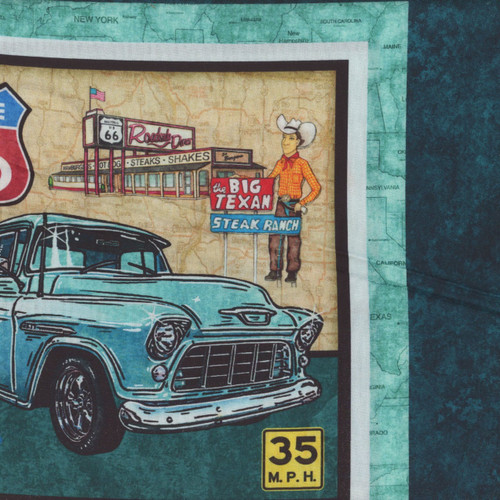 Quilting Treasures Fabrics Get Your Kicks Route 66 by Dan Morris ...
