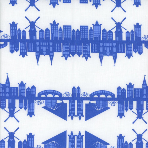 Andover Fabrics Amsterdam by Libs Elliott 9 Streets Delftware Blue ...
