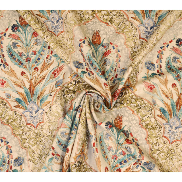 Hamilton Fabrics Worth Suede William Morris Thistle Medallion | Drapery