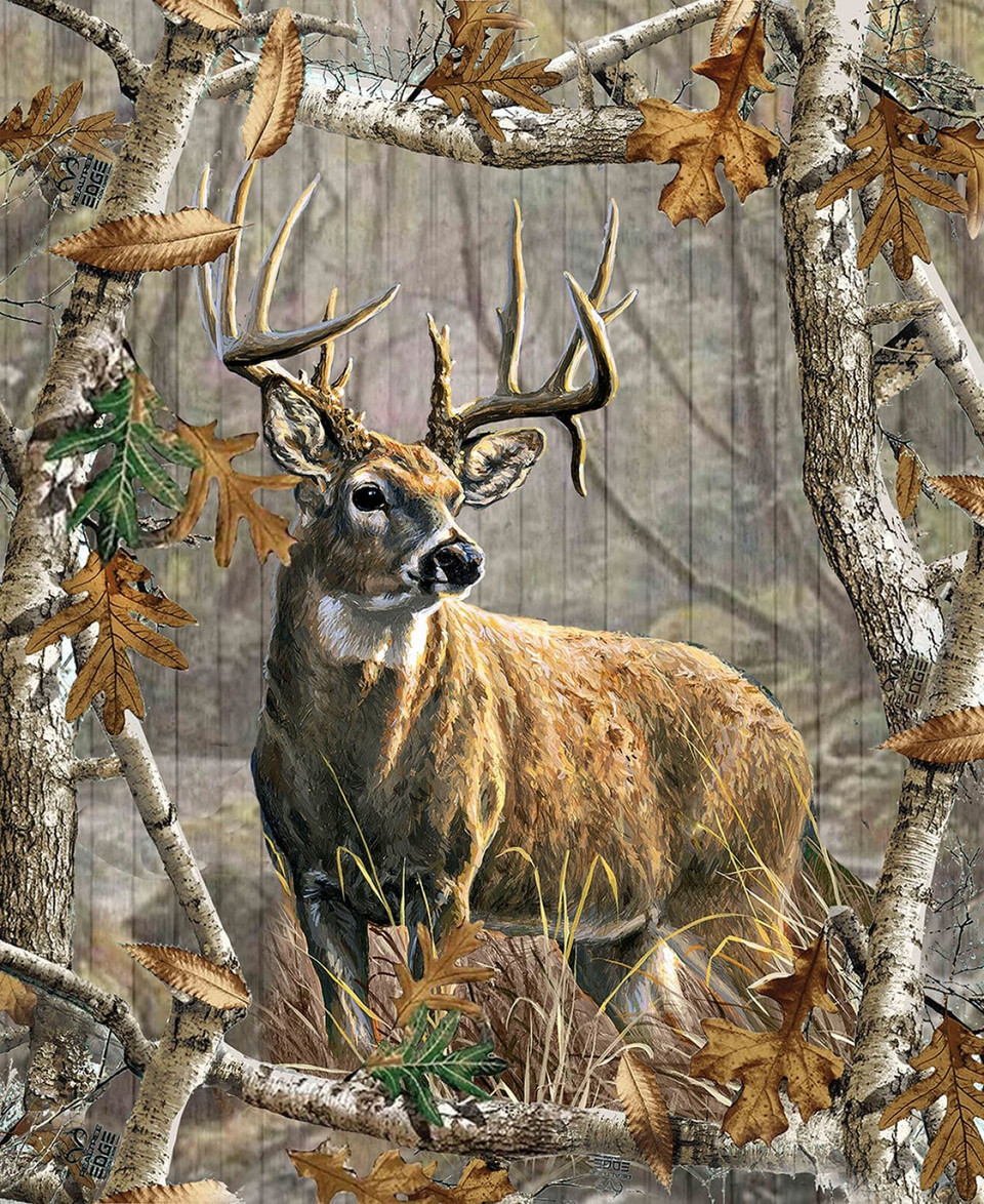 Benartex Fabrics Sykel RealTree Camo Camoflauge Stag Deer Panel | Quilt ...