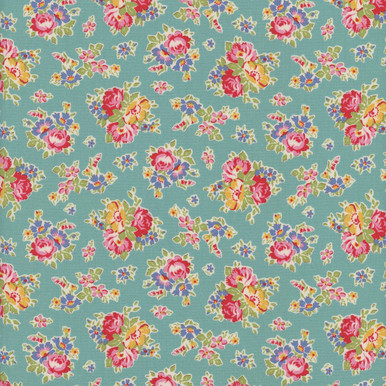 Tilda Fabrics 25th Anniversary Jubilee Sue Teal | Quilt Fabric
