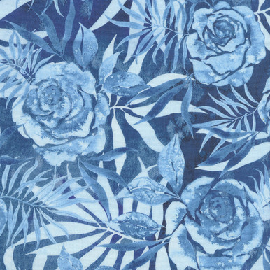 Moda Fabrics Coming Up Roses Create Joy Project Prussian Rose Sapphire ...