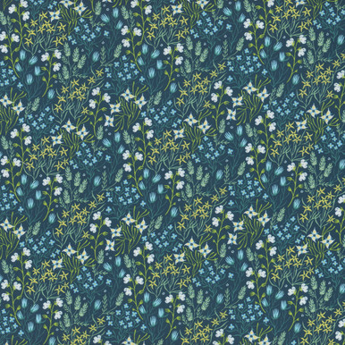 In The Beginning Fabrics Whimsy Star Flowers and Wildflowers Teal ...