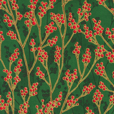 Robert Kaufman Fabrics Holiday Flourish Festive Finery Berries Pine ...