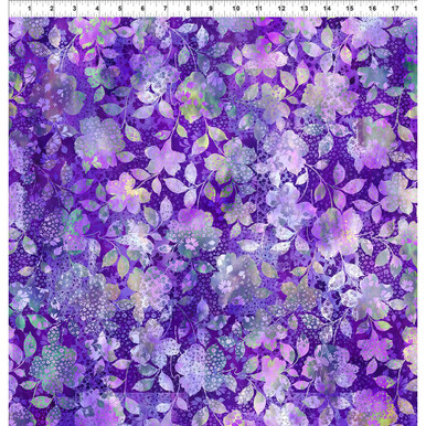 In The Beginning Fabrics Allure Jason Yenter Purple Patchwork Floral ...