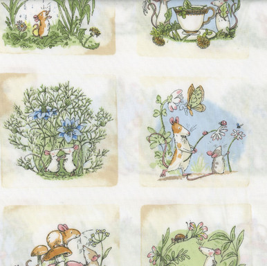Clothworks Fabrics Mouseplay Anita Jeram Small Blocks White - Hancock's ...