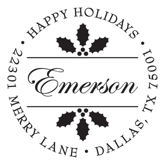 Holly Frame Self Inking Stamp | NoteworthyNotes