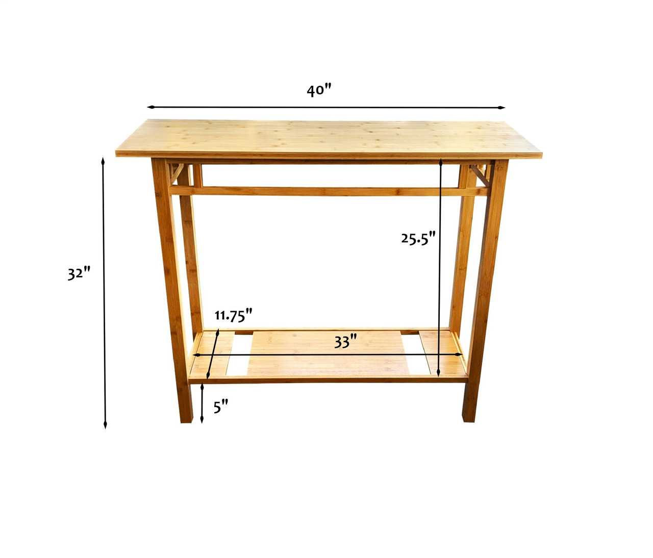 Zen Console Table with Bottom Shelf | Fairway Avenue Home