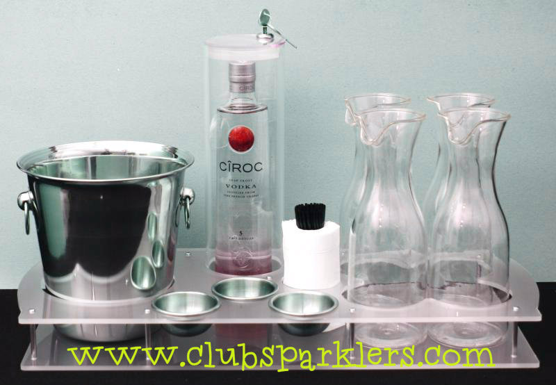 vip bottle serving service tray, vip party trays