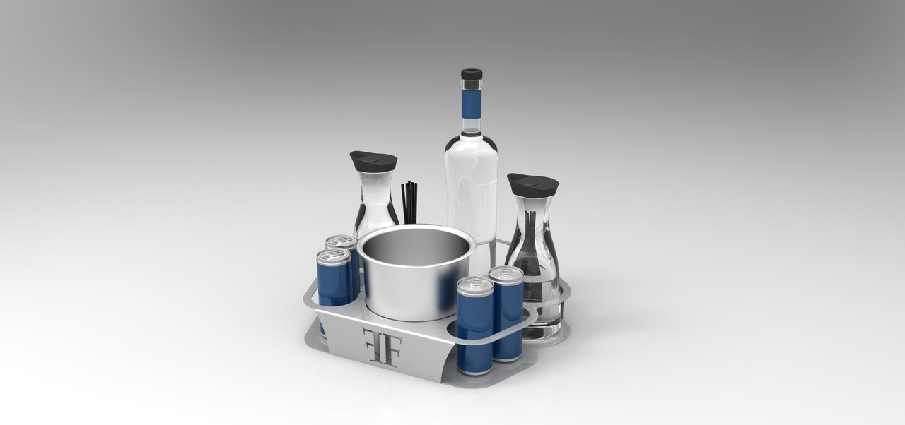 Bottle serving tray , vip service serving tray