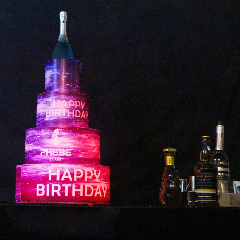 LED Nightclub Cake VIP Birthday Cake Custom Wrap
