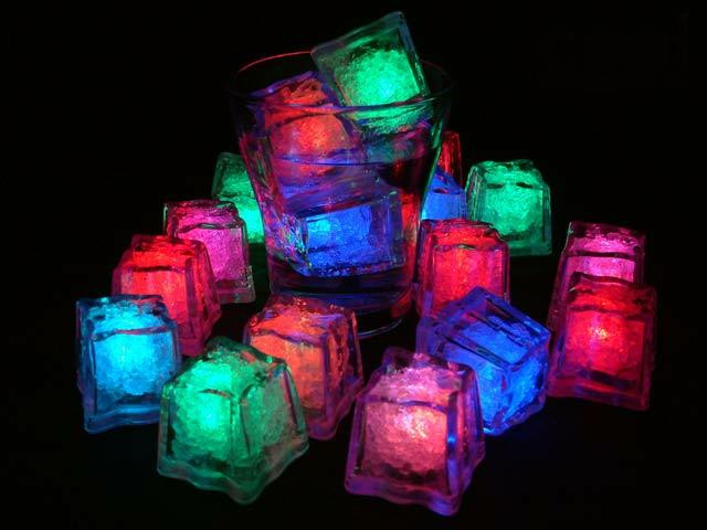 Led water activated ice cube