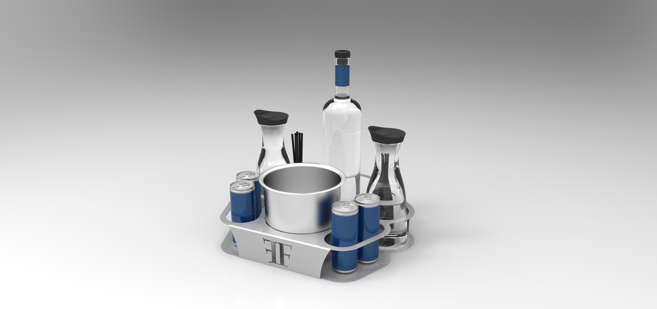 Bottle serving tray , vip service serving tray