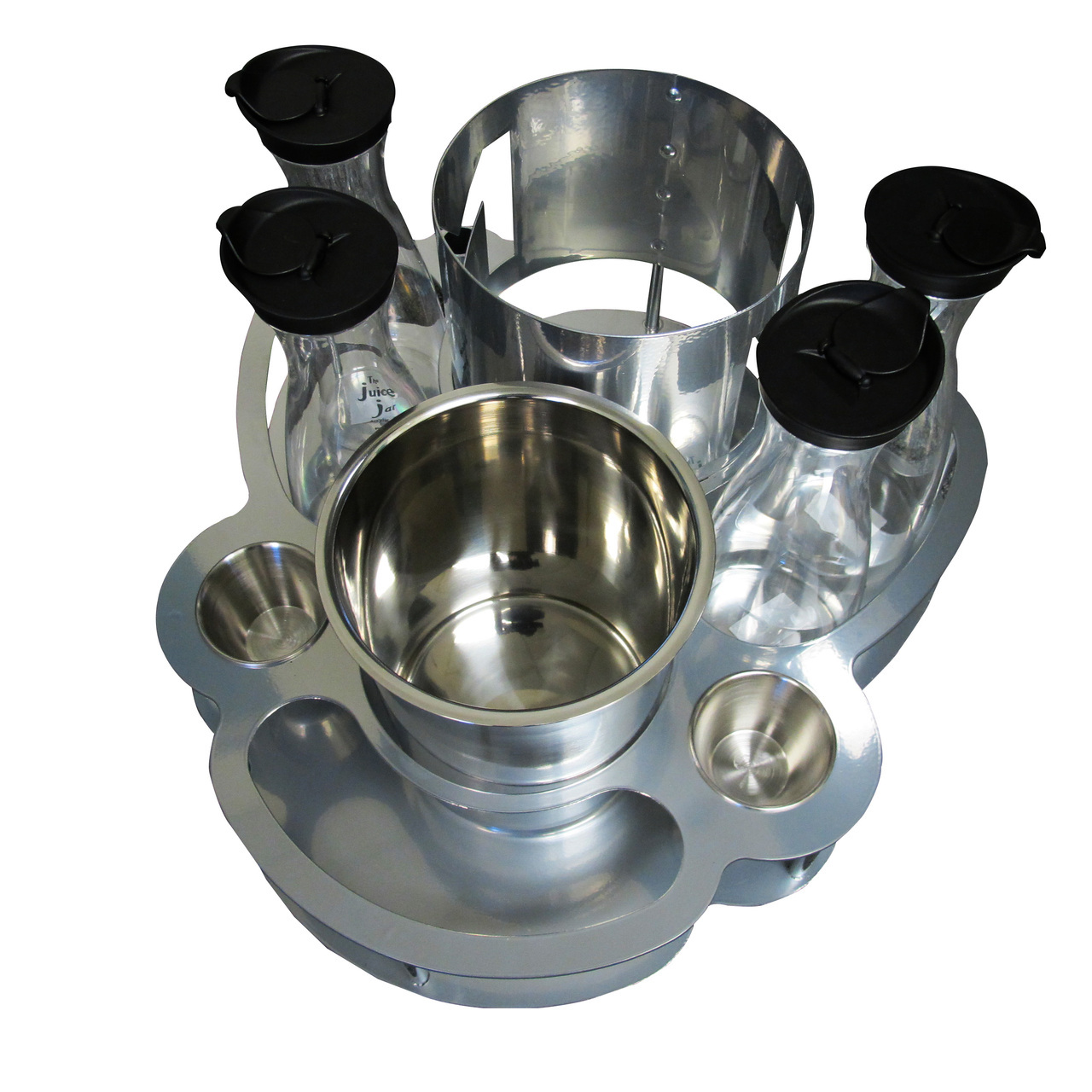 Bottle serving tray emerald