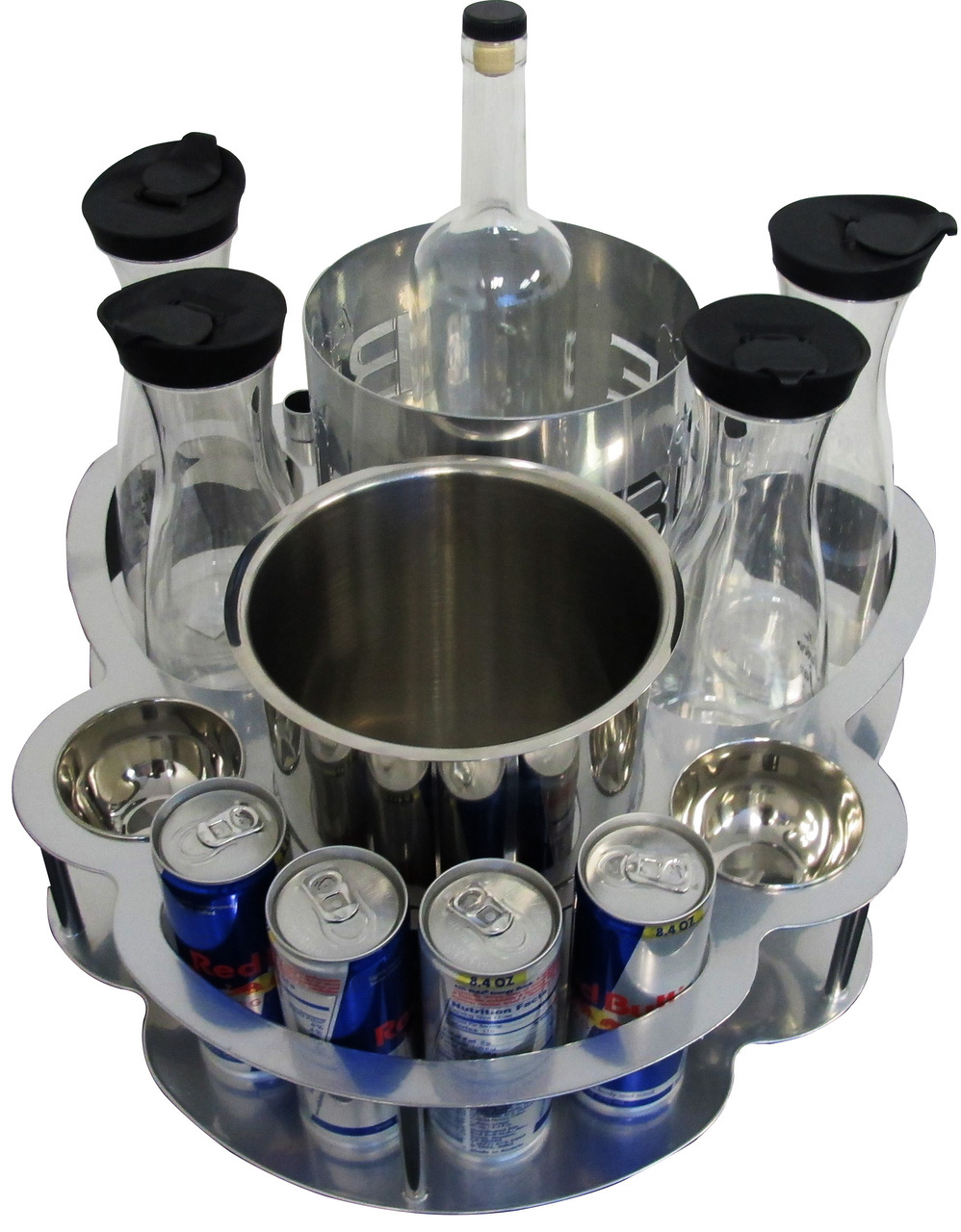 Bottle serving tray emerald