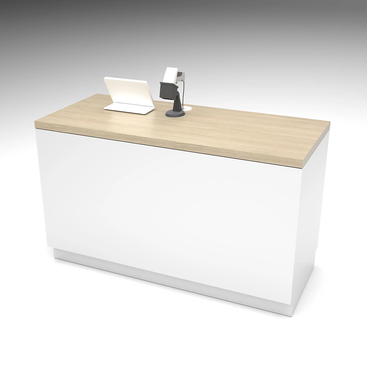Deluxe POS Retail Checkout Counters - 55" Wide - White
