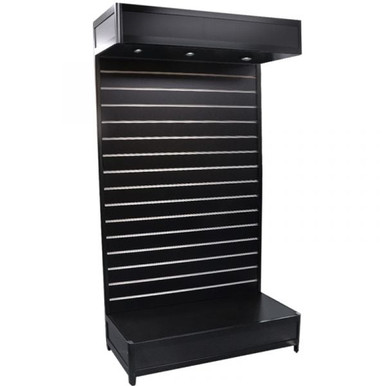 LED Slatwall Display - Black w/spot lights