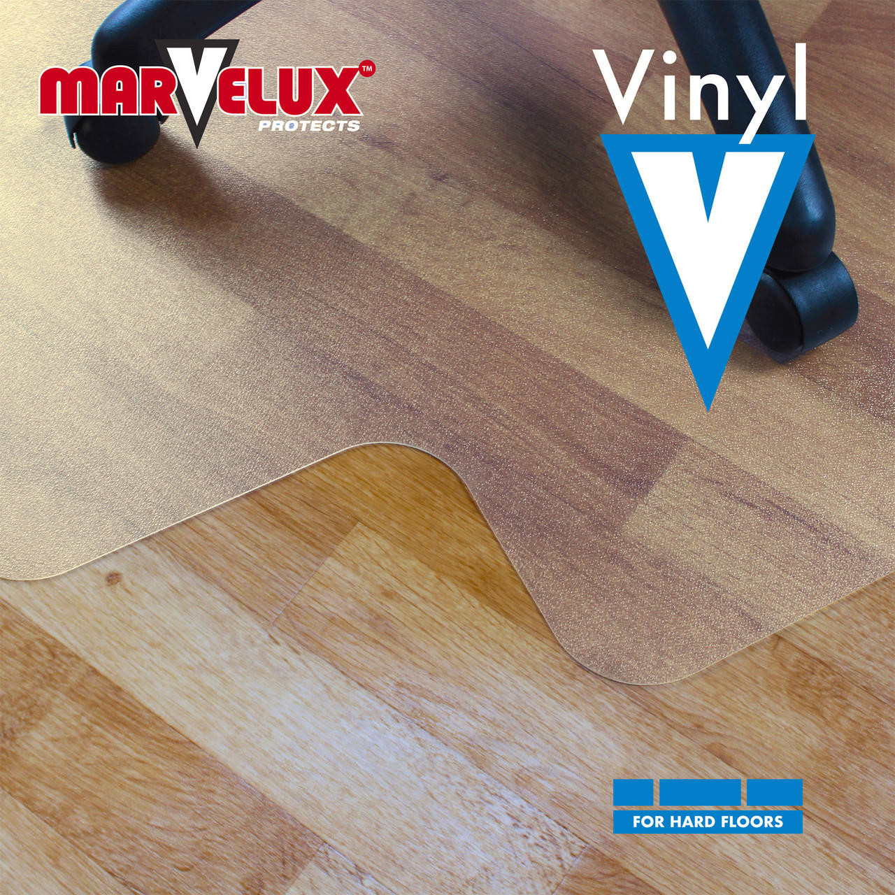 Marvelux Vinyl (PVC) Lipped Chair Mat for Hard Floors, Transparent ...