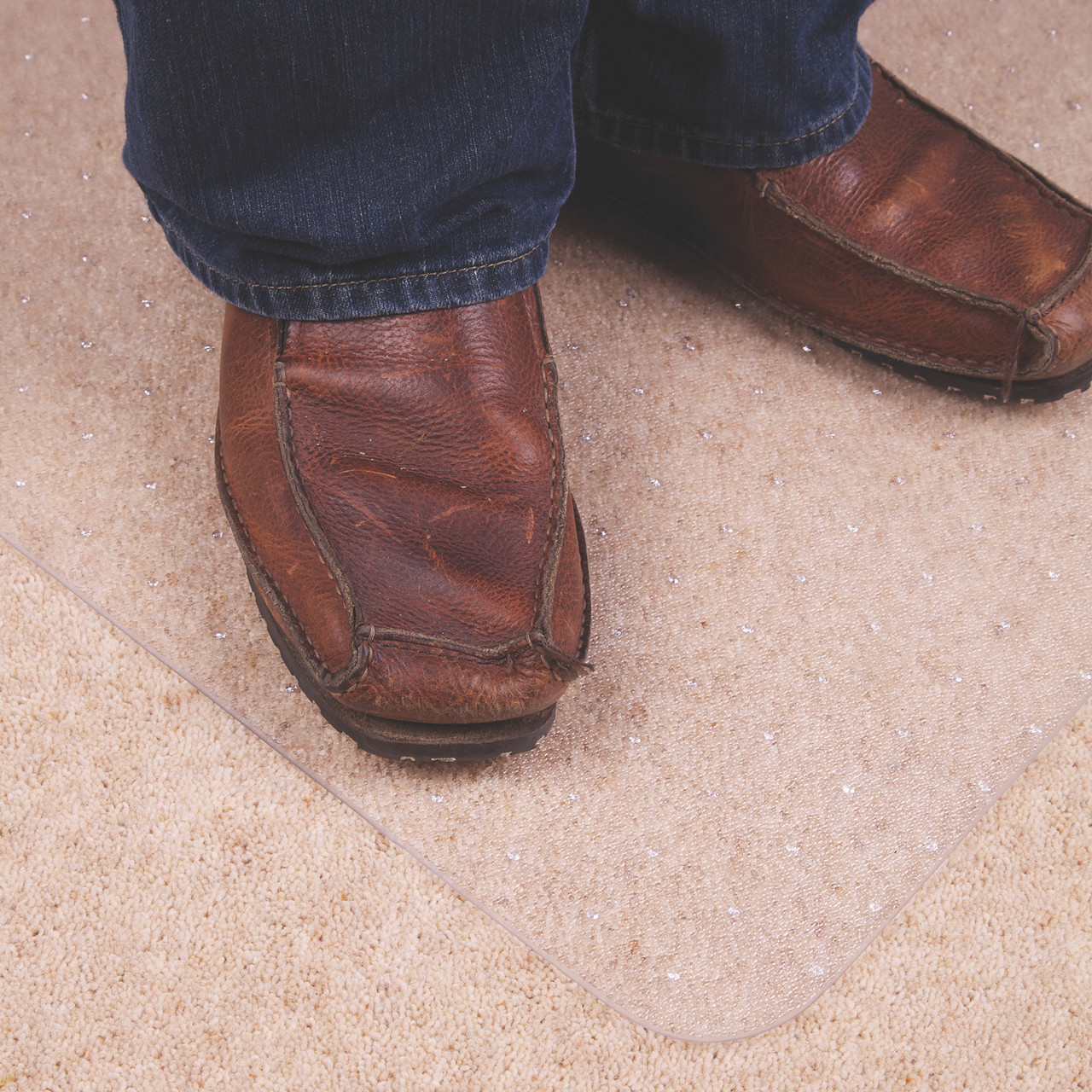 Cleartex Ultimat Chair Mat for Plush Pile Carpets (over 1/2"), Clear ...