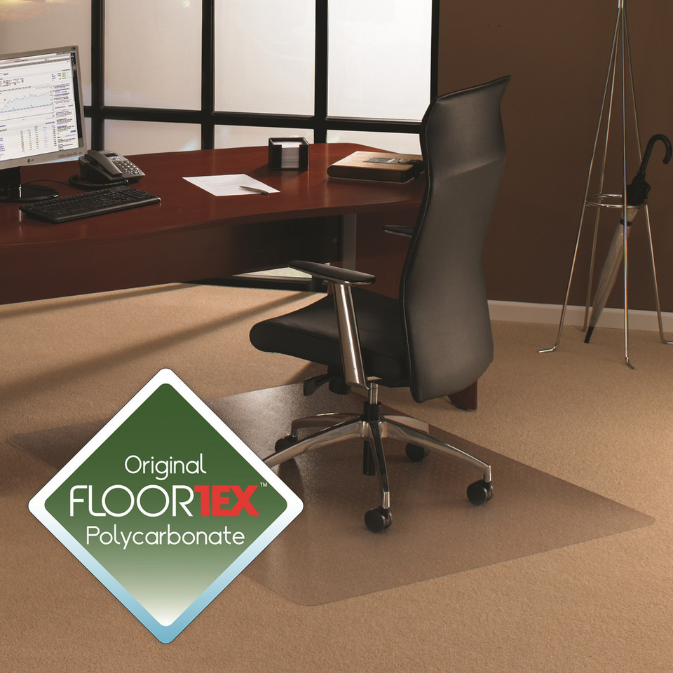 Cleartex Ultimat Chair Mat for Plush Pile Carpets (over 1/2"), Clear ...